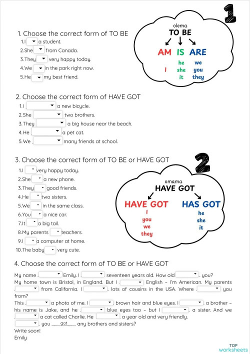 Lesson 2 - grammar and vocabulary. Interactive worksheet | TopWorksheets