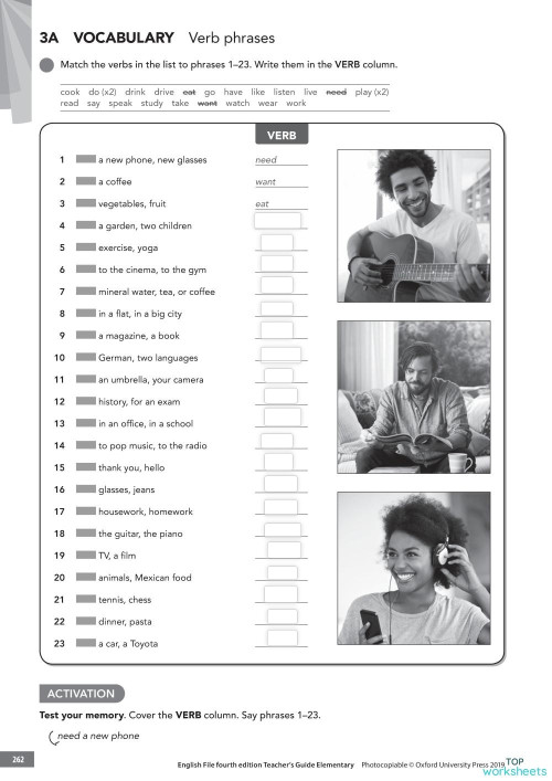 3A VERB PHRASES. Interactive worksheet | TopWorksheets