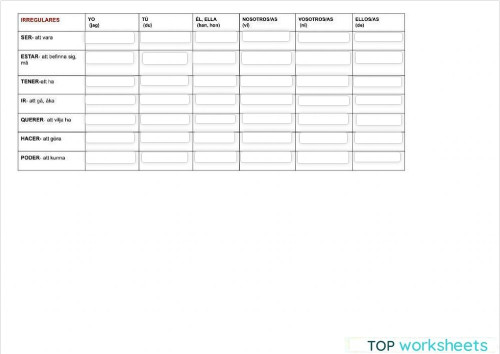 Verbos irreg (1). Ficha interactiva | TopWorksheets