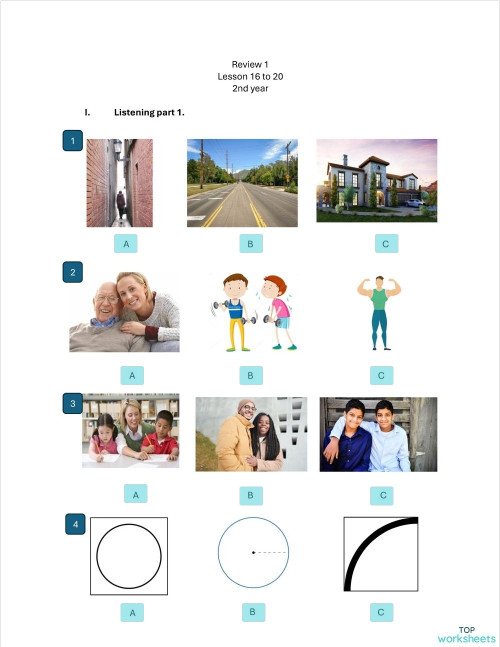 Review 1 Lesson 16 to 20 2nd year. Ficha interactiva | TopWorksheets