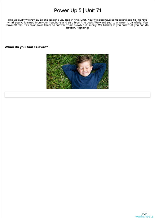 Power Up 5 | Unit 7.1. Interactive worksheet | TopWorksheets