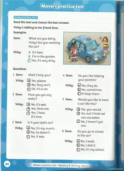 002 5th Reading and Writing Part 3. Interactive worksheet | TopWorksheets