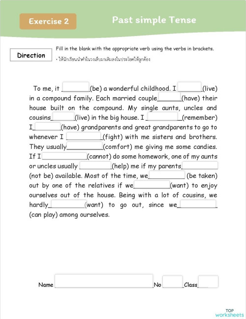 Ex.2 Past simple. Interactive worksheet | TopWorksheets