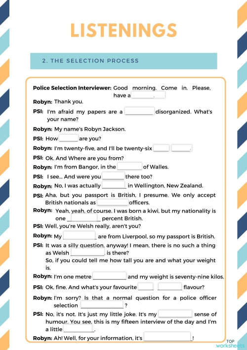 Listening 2. Interactive worksheet | TopWorksheets