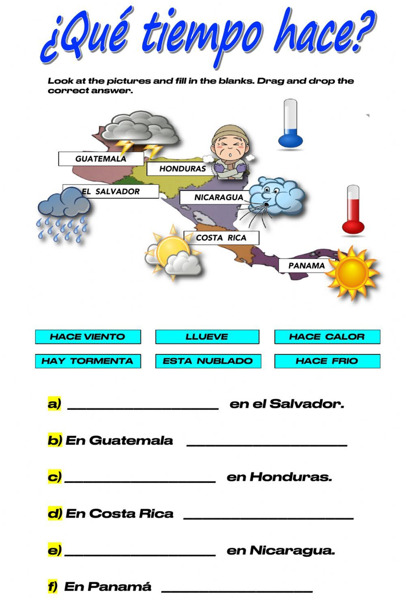 El clima y las estaciones. Ficha interactiva | TopWorksheets