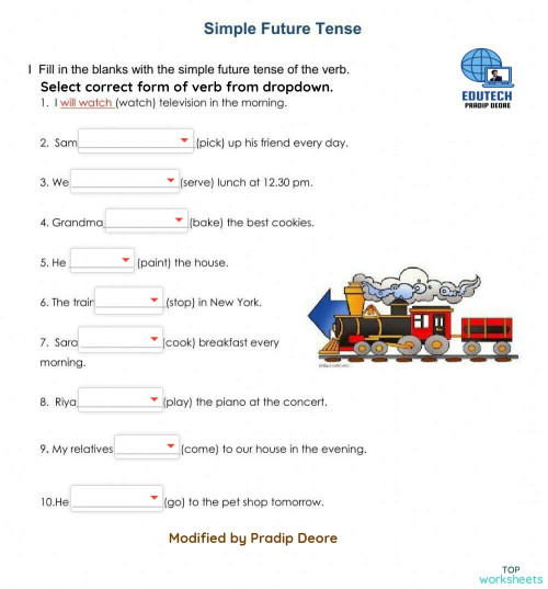Simple Future Tense. Interactive worksheet | TopWorksheets