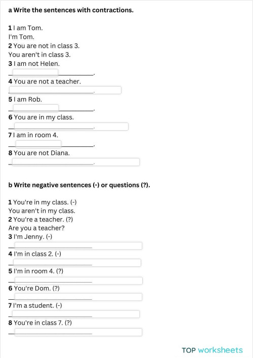 WB - Unit 1A. Interactive worksheet | TopWorksheets