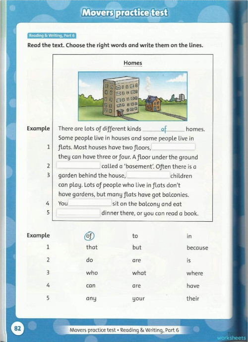 002 5th Reading and Writing Part 6. Interactive worksheet | TopWorksheets