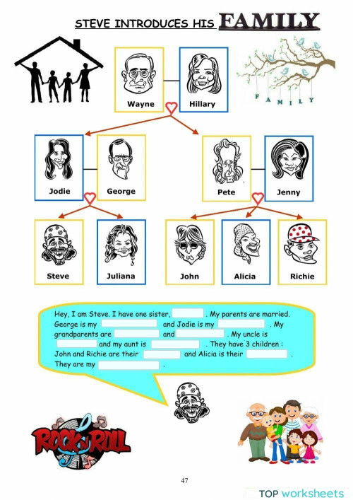 Family p. 47. Interactive worksheet | TopWorksheets