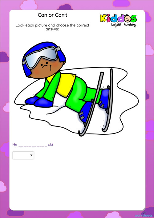 Can or Can't. Interactive worksheet | TopWorksheets