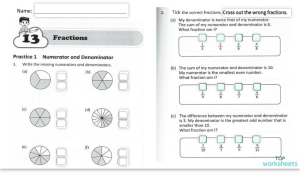 Chapter 13 FRACTIONS WS1. Interactive worksheet | TopWorksheets
