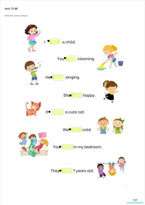 Verb TO BE. Interactive worksheet | TopWorksheets