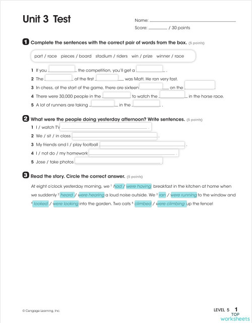 Look 5 unit 3. Interactive worksheet | TopWorksheets
