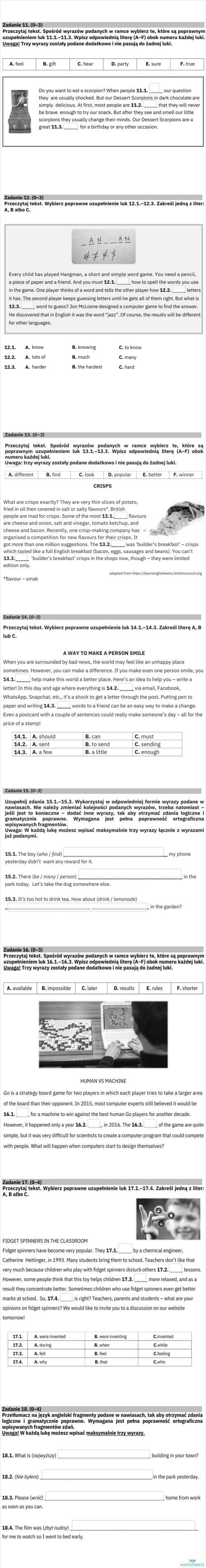Klasy Viii Interactive Worksheets And Online Exercises Topworksheets