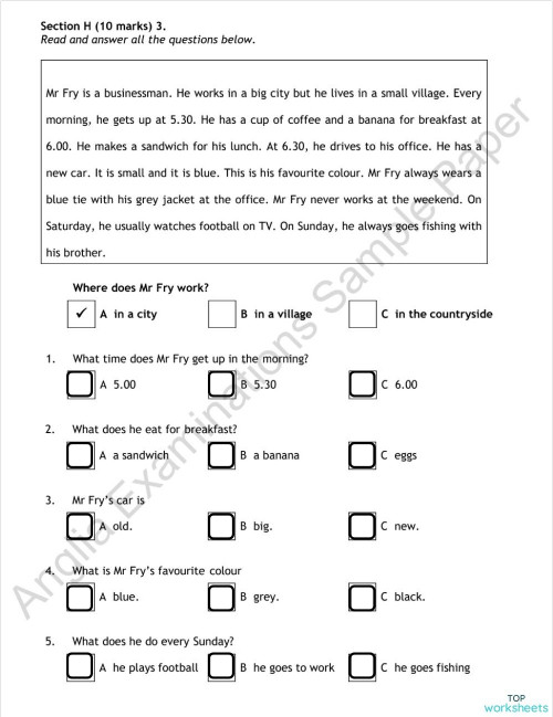 Primary practice exercise H. Interactive worksheet | TopWorksheets