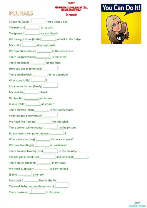 PLURALS X SINGULARS. Interactive worksheet | TopWorksheets