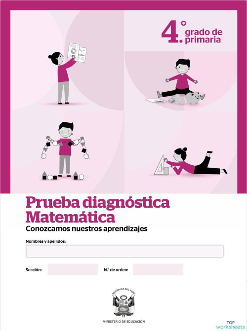 Prueba diagnóstica Matemática. Ficha interactiva | TopWorksheets