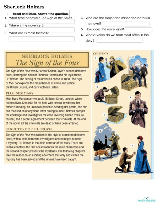 Sherlock Holmes. Interactive worksheet | TopWorksheets