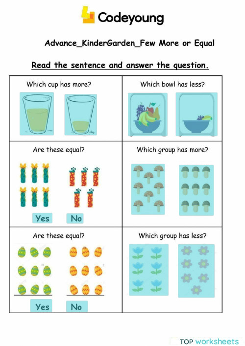 Few or less. Interactive worksheet | TopWorksheets