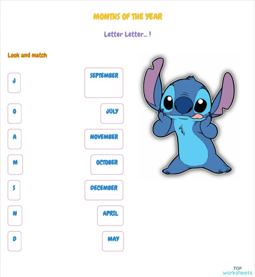 MONTHS OF THE YEAR. Interactive worksheet | TopWorksheets
