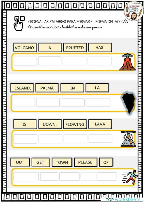 La Palma volcano. Interactive worksheet | TopWorksheets