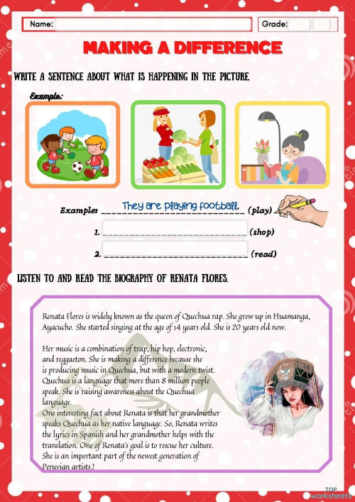 Exp 4 A2 Activity 4 Making a Difference. Interactive worksheet ...