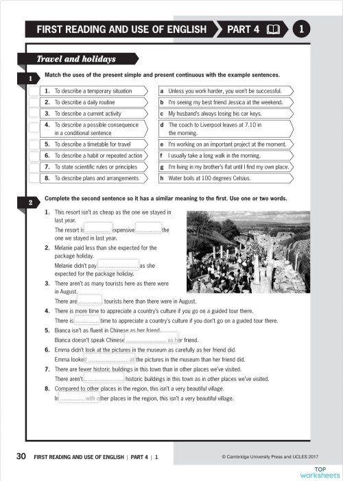EXTRA PREP FOR READING PART 4 -B2 pg 30, 31, 32. Interactive worksheet ...