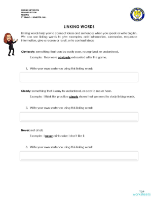 Linking Words Practice 2. Interactive worksheet | TopWorksheets