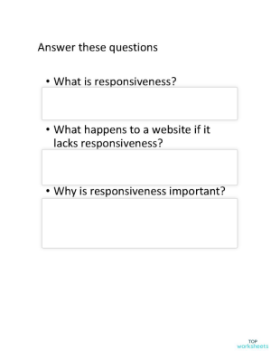 Responsiveness. Interactive worksheet | TopWorksheets