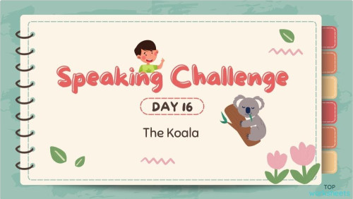 Speaking Challenge - Day 16 - The Koala. Interactive worksheet ...