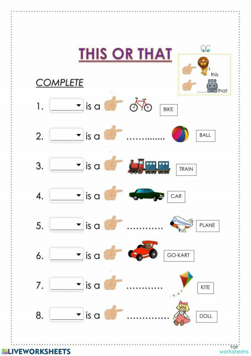 This or That?. Interactive worksheet | TopWorksheets