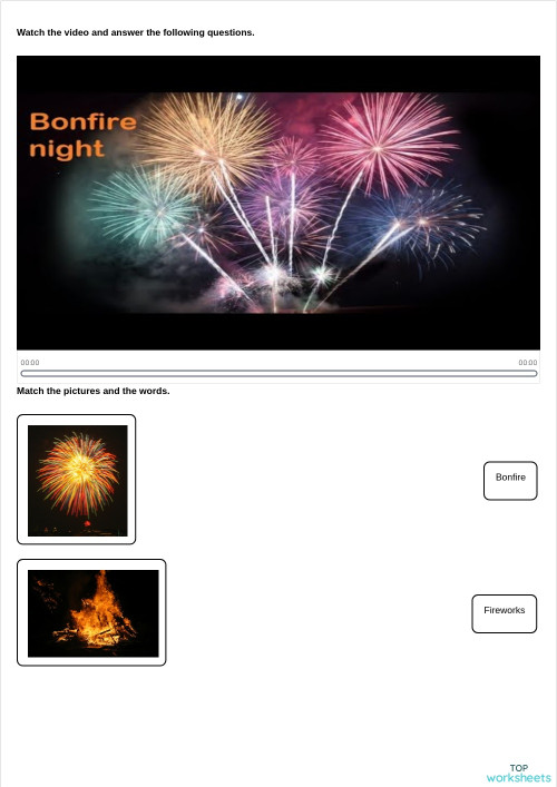 Bonfire Night. Interactive worksheet | TopWorksheets