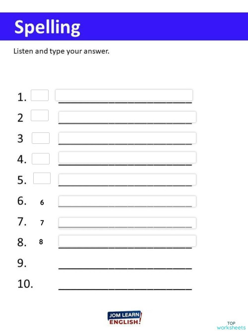 English Plus 1- Unit 2 - Spelling. Interactive worksheet | TopWorksheets