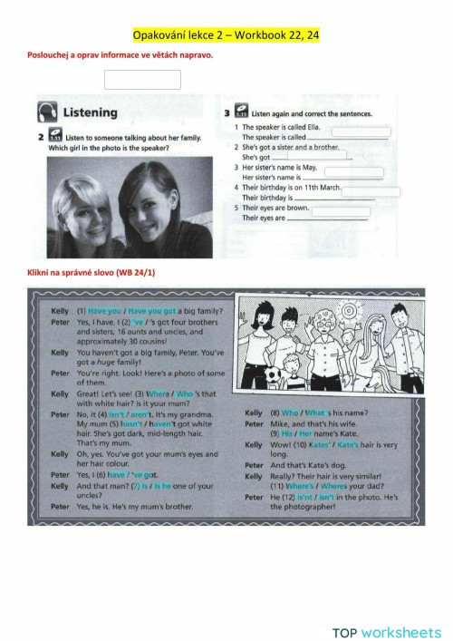 Motivate 1, unit 2, WB 20, 24. Interactive worksheet | TopWorksheets