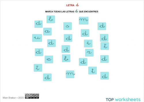 CUADERNO 8 DE LECTOESCRITURA - LETRA D. Ficha interactiva | TopWorksheets