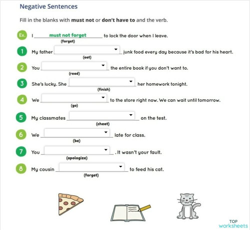 Part no. 2 worksheet about modals of necessity (must, have to, have got ...