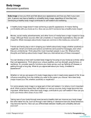 Body Image Worksheet. Interactive worksheet | TopWorksheets
