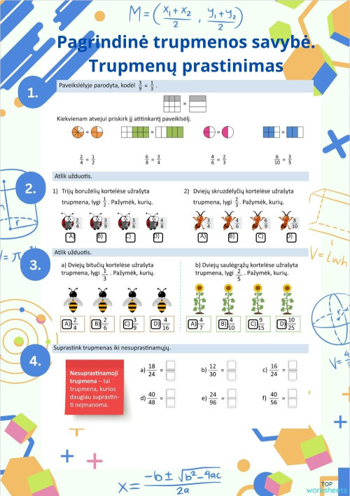 Trupmeniniai skaičiai: interactive worksheets and online exercises | TopWorksheets