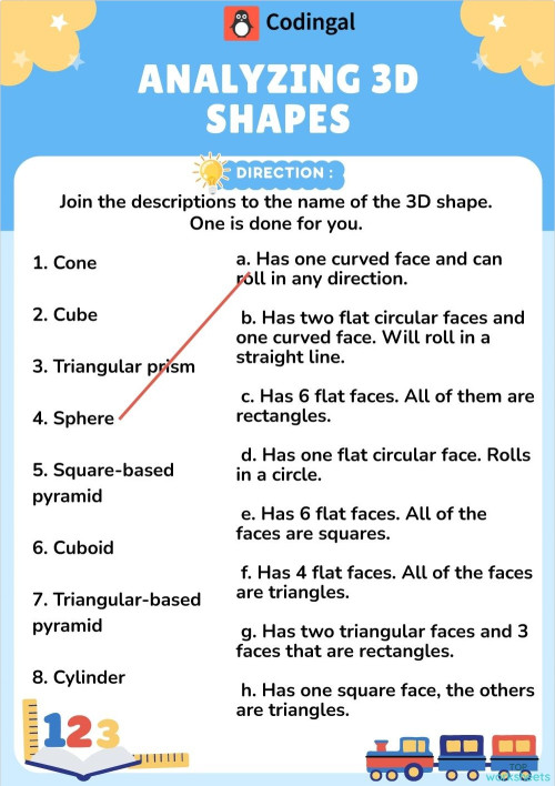 3D shapes: interactive worksheets and online exercises | TopWorksheets