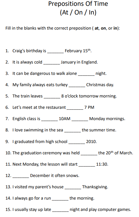PREPOSITIONS (IN/ ON/ AT) 02. Interactive worksheet | TopWorksheets