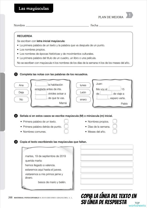 Las mayúsculas. Ficha interactiva | TopWorksheets