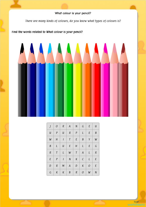 What colour is your pencil?. Interactive worksheet | TopWorksheets