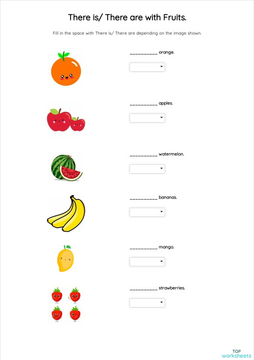 There is/ There are with Food.. Interactive worksheet | TopWorksheets