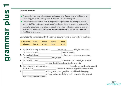 IC302 grammar plus 1. Interactive worksheet | TopWorksheets