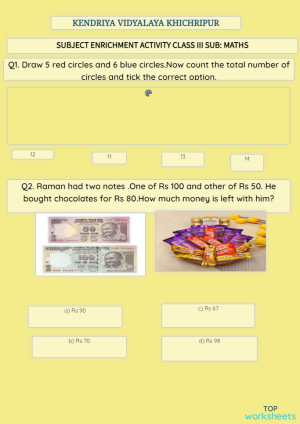 MATHS CLASS III. Interactive worksheet | TopWorksheets