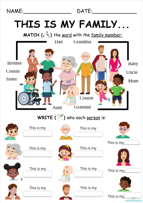 This is my family.... Interactive worksheet | TopWorksheets
