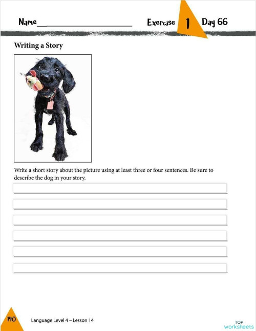 Lesson 14: Writing a Story Pg 140 Ex 1. Interactive worksheet ...