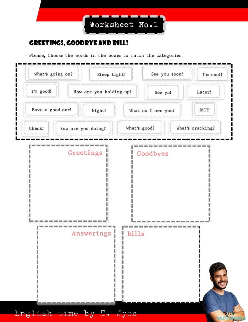 Greetings Worksheet. Interactive worksheet | TopWorksheets