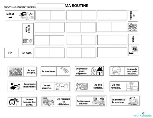 Domino de La routine. Fiche interactive | TopWorksheets
