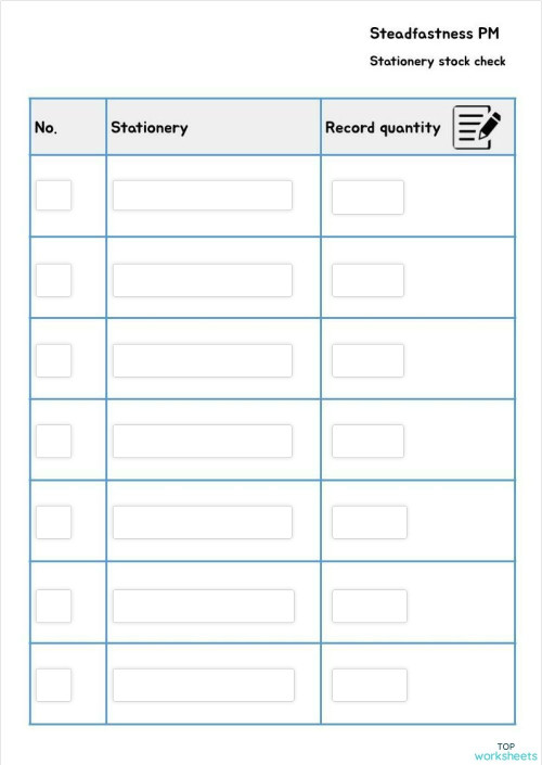 Stationery Stock check. Interactive worksheet | TopWorksheets